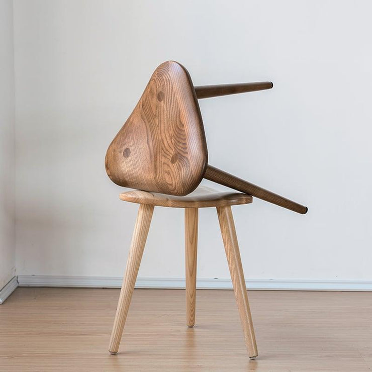 Tetsu - Solid Ash Wood Triangle Stool | Dining Stool – Loliday