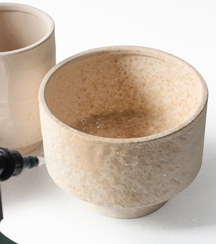 Pandora Set of 6 - Handmade Plant Pots Indoor / Outdoor Ceramics Beige ...